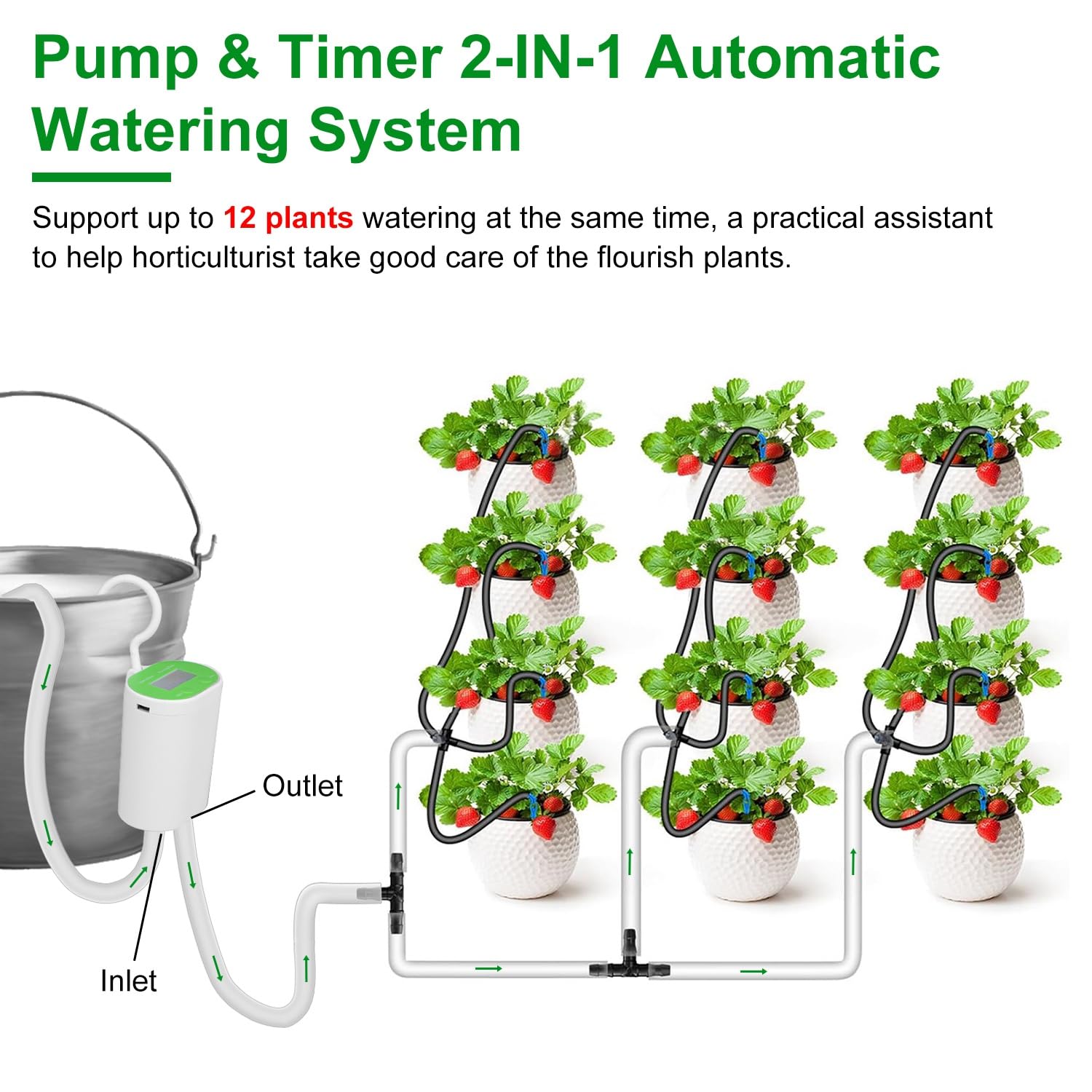 Rechargeable Automatic & Manual Watering System with Timer 💧🌱 – charm-cart